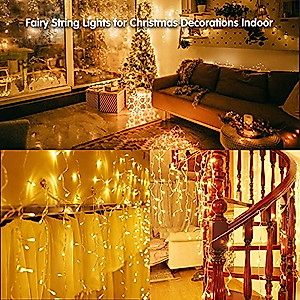 KiflyTooin Led Christmas Lights Outdoor Christmas Decorations Hanging Lights 400LED 8 Modes 75 Drops, Outdoor Indoor Fairy String Lights for Party, Holiday, Wedding Decorations (Warm White)