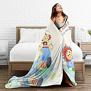 Raggedy Ann and Raggedy Andy Throw Blanket Suitable Ultra Soft Weighted Bedding Fleece Blanket for Sofa Bed Office 50"x40" Travel Multi-Size for Adult