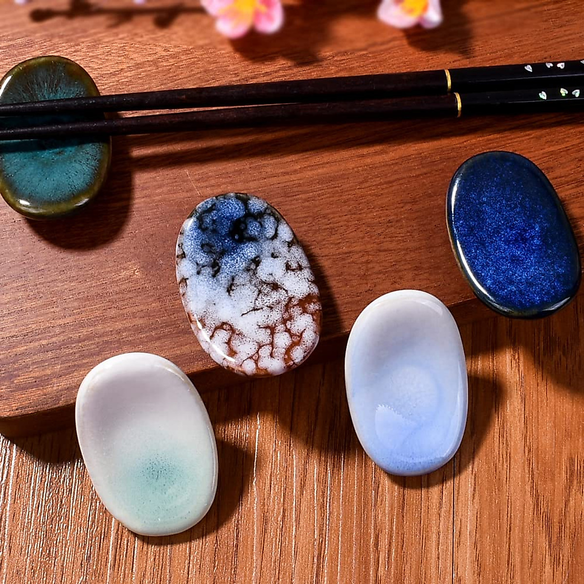 Set of 5 Japanese Chopstick Rests Ceramic Chopstick Holders