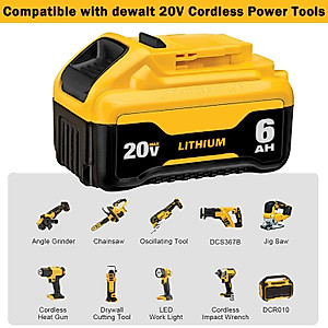 Simple Plus+ 2 Packs Replace for DeWalt 20v Battery 6.0Ah, Compatible with DeWalt 20V Cordless Power Tools