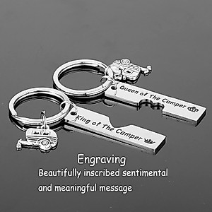 Kivosliviz Rv Camper Gifts Keychain for Men Women Cute Camping Stuff Best Rv Themed Camping Lovers Jewelry Camper Keyring Rv Keychain Camper Keychain
