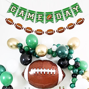 Uniwish Game Day Banner Football Party Decorations Garland Football Baby Shower Photo Props Sports Birthday Party Decorations Football Party Decor Tailgate Party Supplies