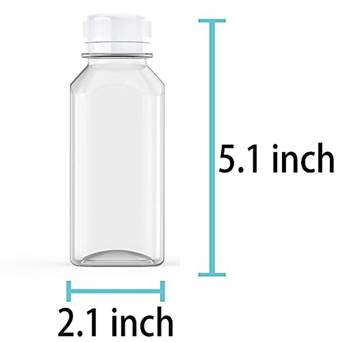 Axe Sickle 3 Pcs 8 Ounce Juice Bottles Plastic Milk Bottles Bulk Beverage Containers with Tamper Evident Caps Lids White for Milk, Juice, Drinks and Other Beverage Containers