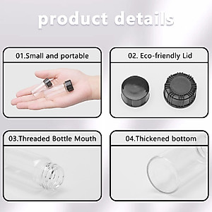 JIUWU 10 ml(0.3 Oz) and 5 ml(0.17 Oz) Clear Glass Vials Liquid Sampling Sample Bottles Screwcap Lab Capacity Container Pack of 35 (20 pcs 10 ml and 15pcs 5 ml Clear Vials)