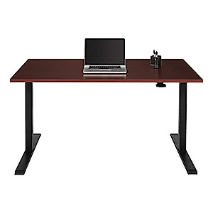 Realspace® Magellan Pneumatic Height-Adjustable Standing Desk, 60"W, Cherry