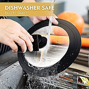 Ydeapi Universal Lid for Pots, Pans and Skillets, Pot Lid With Heat Resistant Silicone Rim and Tempered Glass,Fits 10", 11", 12" Diameter Pots and Pans