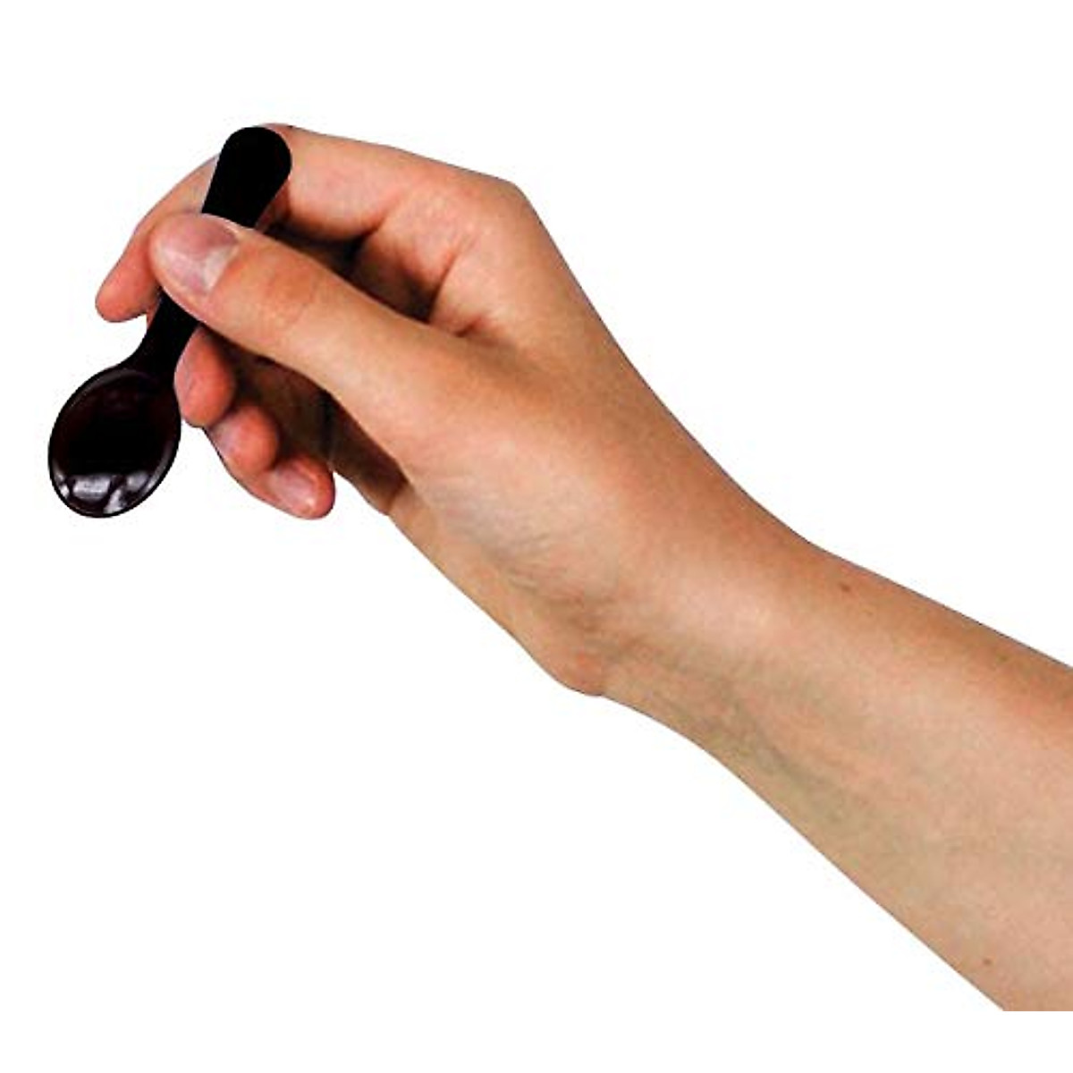 Gmark 100pc 3-Inch Taster Spoons Plastic Mini Spoons Black Clear Best for Chocolate Coffee flavor Ice Cream Spoons Dessert Spoons Black 1 Box Set GM1002H