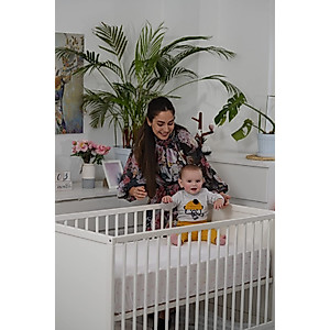 BaeBae Goods Premium Crib Sheets for Baby Girls, 4 Pack, Soft and Breathable Jersey Knit Fitted Sheet Set, Pink and White, Cute Girls Nursery Mattress Bedding, Universal Fit