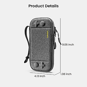 tomtoc Switch Lite Case, Slim Protective Carrying Case with Original Patent, Travel Storage Switch Lite Sleeve with 8 Game Cartridges and Military Level Protection for Nintendo Switch Lite, Turquoise