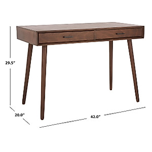 SAFAVIEH Home Collection Hawthorn Distressed Grey 3-Drawer Computer Table Office Desk DSK5708C, Brown
