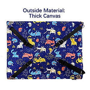 FULUE Double Ferret Rat Guinea Pig Hammock, Large Double Corner Hanging Hammock and Beds for Ferrets Cage Hanging Ferret Bed (Blue)