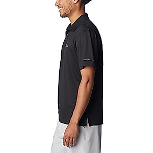 Columbia Men's PFG Skiff Cast Polo Shirt, Breathable, UV Protection Black