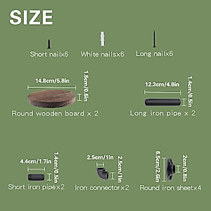 JINGHANGER 2 Pack Round Floating Wood Corner Shelves, Wall Mounted Display Rack 5.9 inches Diameter Indoor Circle Wall Mounted Shelves for Candles, Planter, Pots, Ornaments