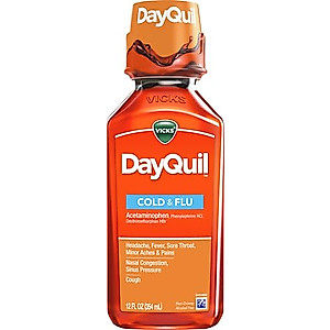 Vicks DayQuil Cough, Cold, & Flu MultiSymptom Relief, Almond, 12 Fl Oz