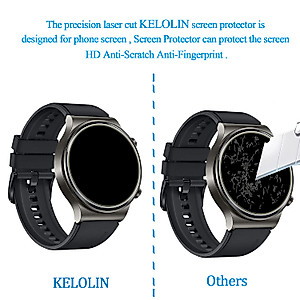 KELOLIN Tempered Glass Screen Protector For Huawei Watch GT 2 Pro-Anti-scratch, Anti-Glare, Anti-Fingerprint [4 Pack] 9H Hardness HD Screen Protector Compatible with Huawei Watch GT 2 Pro