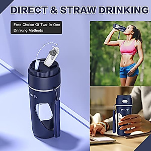 OILFY Portable Blender, Personal Blender for Shakes and Smoothies, Portable Blender USB Rechargeable, Fresh Juice Blender with 10 Blades, 12oz Handheld Mini Blender, Made With BPA-Free Material-Blue