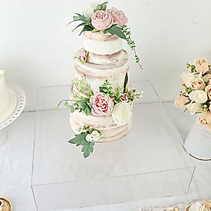 Efavormart 18"X18" | Clear Acrylic Cake Box Stand, Mirror Finish Display Box Pedestal Riser With Hollow Bottom