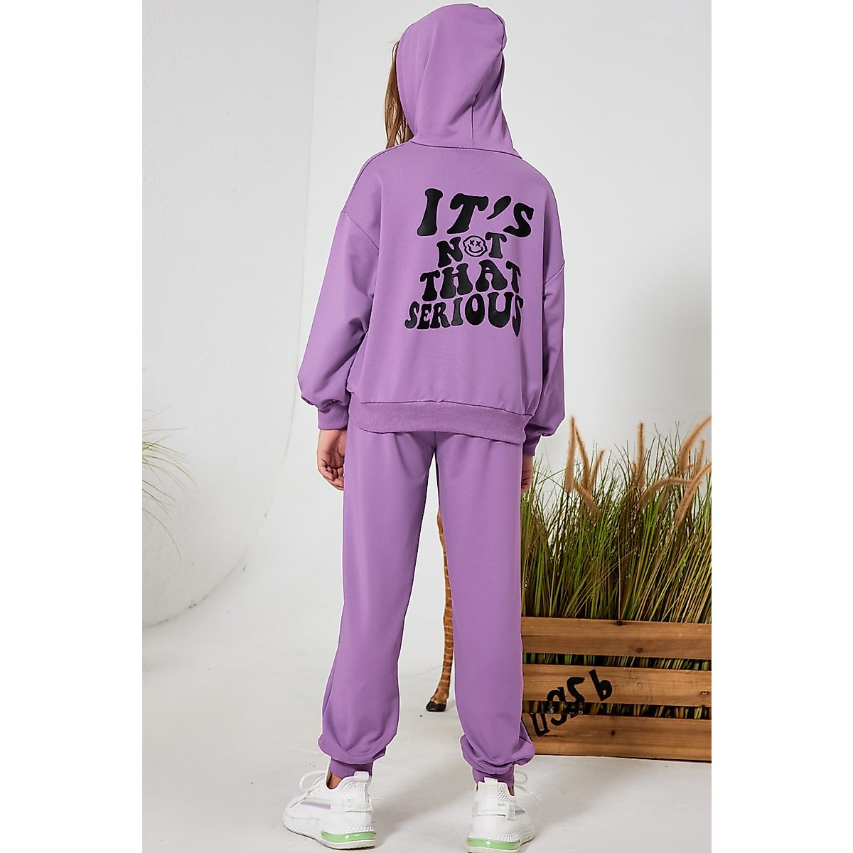 blibean Teen Boy Fall Clothes Sets Jogging Jogger Outfit Little Girl Hoodies Two Piece Sweat Pants Comfy 2pc CLothes Age 12T-13T (Size 12-13 Year) Purple