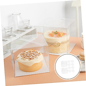 Didiseaon 10pcs Cake Boxes Cake Box Handles for Birthday Cupcake Bread Desserts Bakery Lightweight Sturdy Easy to Clean