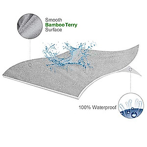 Toddler Pillowcase Protector 2 Pack, Cooling Bamboo Waterproof Pillowcase Cover, Travel Pillow Case Cover with Zipper, Machine Washable, Fit Toddler Pillow 13"x18" or 14"x19" for Boys Girls,Gray