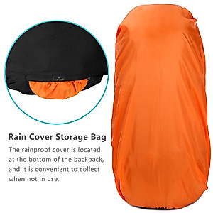 Hiking Backpack, Esup 50L Multipurpose Mountaineering Backpack with rain cover 45l+5l Travel Camping Backpack, Suitable for Climbing Skiing Outdoor Sport(Black-50L)