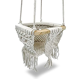Bean Sprout Baby Collection - Baby Hammock Swing Chair - Macrame Swinging Chair for Baby, Infant, Toddler - Secure & Safe Baby Tree Swing for Outdoors, Indoors, Backyard - Boho Chic Room Décor