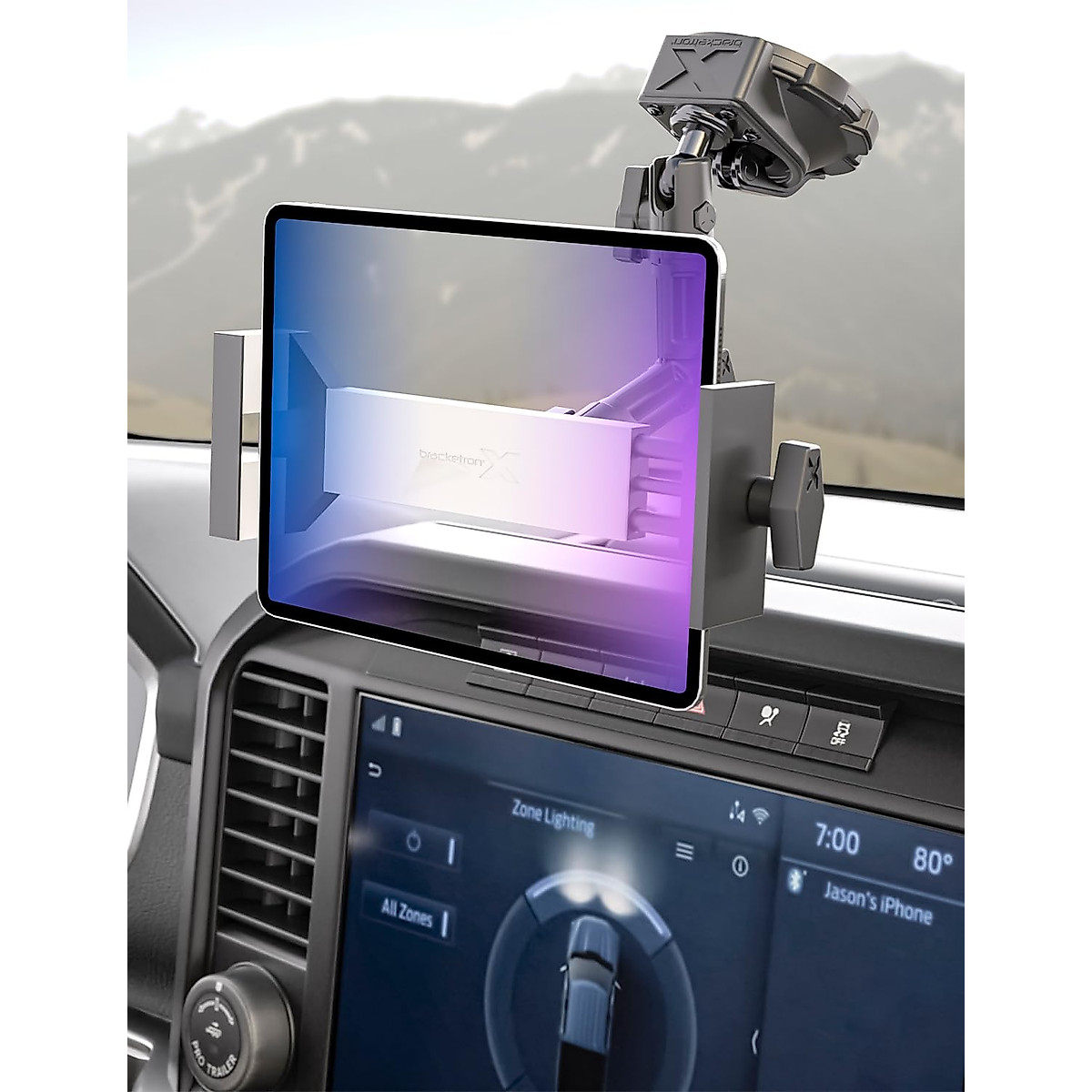 Bracketron HD Tablet Dock PRO Dash and Window Metal Clamp Mount, Universal Tablet Holder for Cars and Trucks, Compatible with Tablets Up to 10 Inches Wide