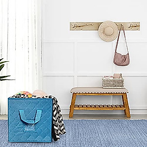 Cloth Storage Bins With Handles, LSNDEE Large Storage Box Organizer, Foldable Fabric Storage Cubes, Closet Organizers For Home And Office, 11.8 "X 11.8" X 11.8 ", 3 Pack