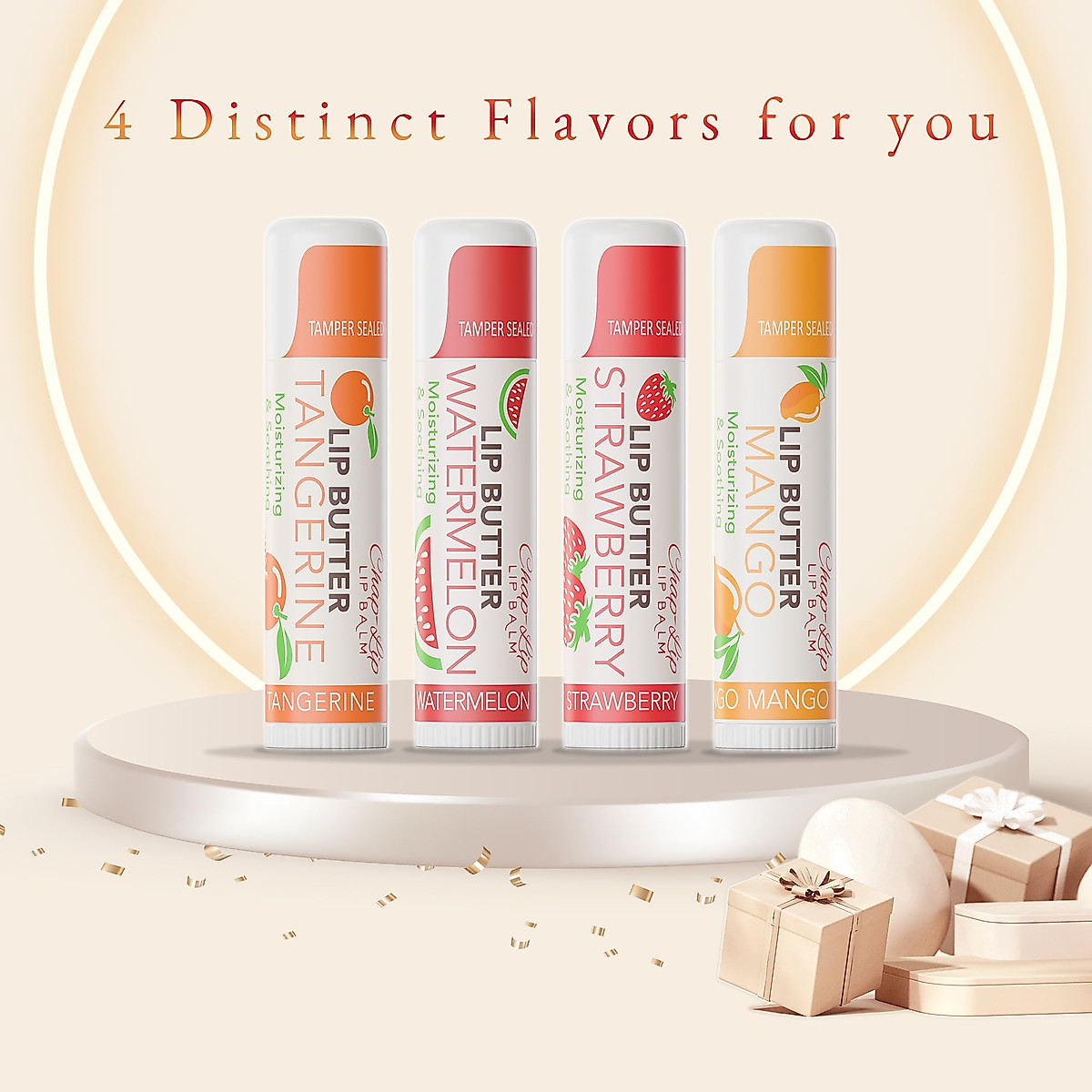 CHAP-LIP Lip Balm Lip Butter with Fruit Flavors, Cocoa Butter, Coconut Oil Moisturizing Vitamin E & Total Hydration Treatment & Soothing Lip Therapy 60 Ct. Made in USA