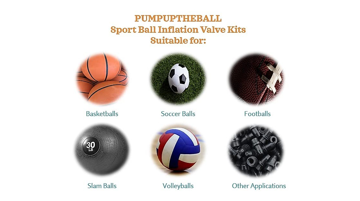 PumpUpTheBall Inflation Valve Kit - Repair Sports Balls Easily