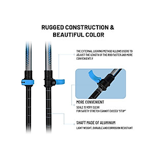 G2 Trekking Hiking Poles Telescopic/aluminum alloy/EVA foam Grip/Foam Padded Wrist Strap/Auto-Adjustable Strap/Quick Flip Lock (Pack of 2 Poles)