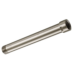 G-Promise 7 Inches Shower Head Extension Arm, Shower Arm Extension, Shower Head Extender, Lower Shower Head, All Solid Brass Construction (Brushed Nickel)