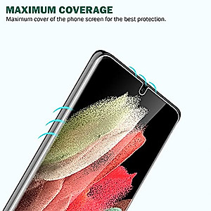 EGV [3 Pack] Compatible for Samsung Galaxy S21 Ultra 6.8-inch, [Not Glass] Flexible Screen protector [Support Fingerprint Unlock] Bubble Free [Easy Installation Tool]