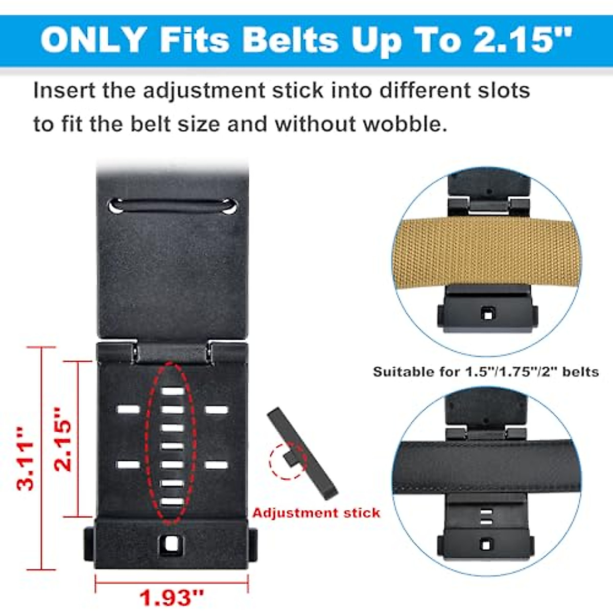 iGuerburn Tactical Radio Holder Duty Belt Accessories for 1.5"/1.75"/2" Belts, Radio Holster for Duty Belt Walkie Talkie Clip Law Enforcement Accessories for Motorola, BaoFeng, Midland, Hytera Radios