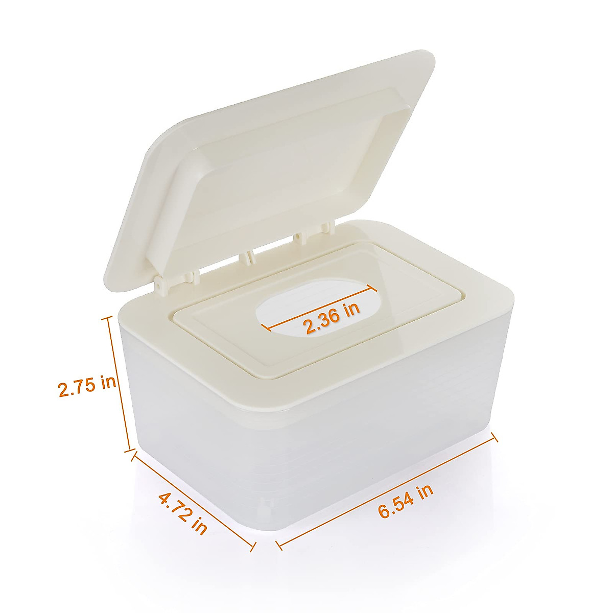 Whiidoom Large Capacity Wipes Dispenser Removable Plastic Wipes Case Keeps Wipes Fresh (White)
