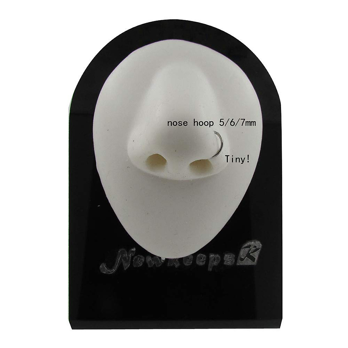 NewkeepsR 3PCS-0.8mm(20g) Nose Hoop Seamless Small Tiny Rings, 316L Steel Hinged Clicker Segment Cartilage Tragus Earrings-5/6/7mm