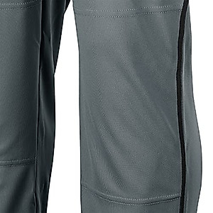 CHAMPRO Men's Standard Triple Crown Open Bottom Adult Baseball Pants, Graphite, Black Pipe, Medium