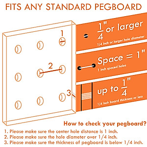 G.CORE 50 Pack Pegboard Hooks, Heavy Duty Peg Board Tool Utility Hooks, 1/4 inch Pegboard Wall Organizer, Pegboard Accessories for Garage Kitchen Home Retail Display Shelf Board Craft Organization
