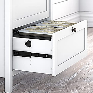 Bush Furniture Mayfield 2 Drawer Lateral File Cabinet, Pure White and Shiplap Gray