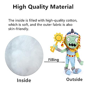 JHESAO 12" Plants and Zombies Plush RA Zombie Toys PVZ Plushies 1 2 Stuffed Soft Doll Sun Zombie Toy