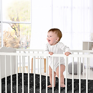 Sweet Jojo Designs Black and White Boho Arrow Boy or Girl Fitted Crib Sheet Baby or Toddler Bed Nursery - White Black Bohemian Tribal Southwest Chevron Geometric Herringbone Woodland Gender Neutral