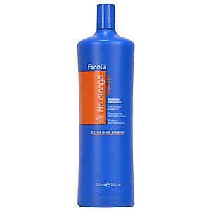 Fanola No Orange Shampoo With Blue Pigments To Eliminate Unwanted Orange Brassy Tones In Lightened Brunettes and Brown Hair 33.83oz