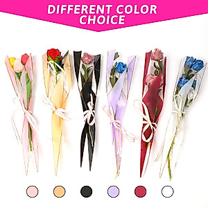 FOIMAS 120pcs Single Flower Sleeves Wrapping Bags Single Rose Florist Bouquet Packaging Bags for Floral Arrangement Supply Wedding Valentine's Day Mother's Day