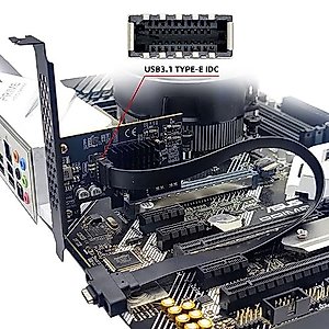 ChenYang 2 Port USB 2.0 ＆ USB 3.1 Gen 2 Type-E Front Panel Socket to PCI-E 2X PCI Express Expansion Card Adapter