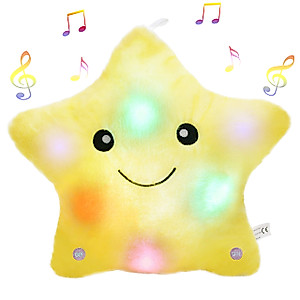 BSTAOFY 13‘’ LED Musical Twinkle Star Light up Lullaby Glow Stuffed Animal Toys Soothe Kids Emotions Birthday Valentines Christmas Festival Gift for Toddlers, Yellow