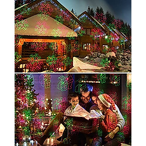 Poeland 18 Patterns Garden Lights Moving Laser Christmas Projector Halloween Decoration for Home and Garden