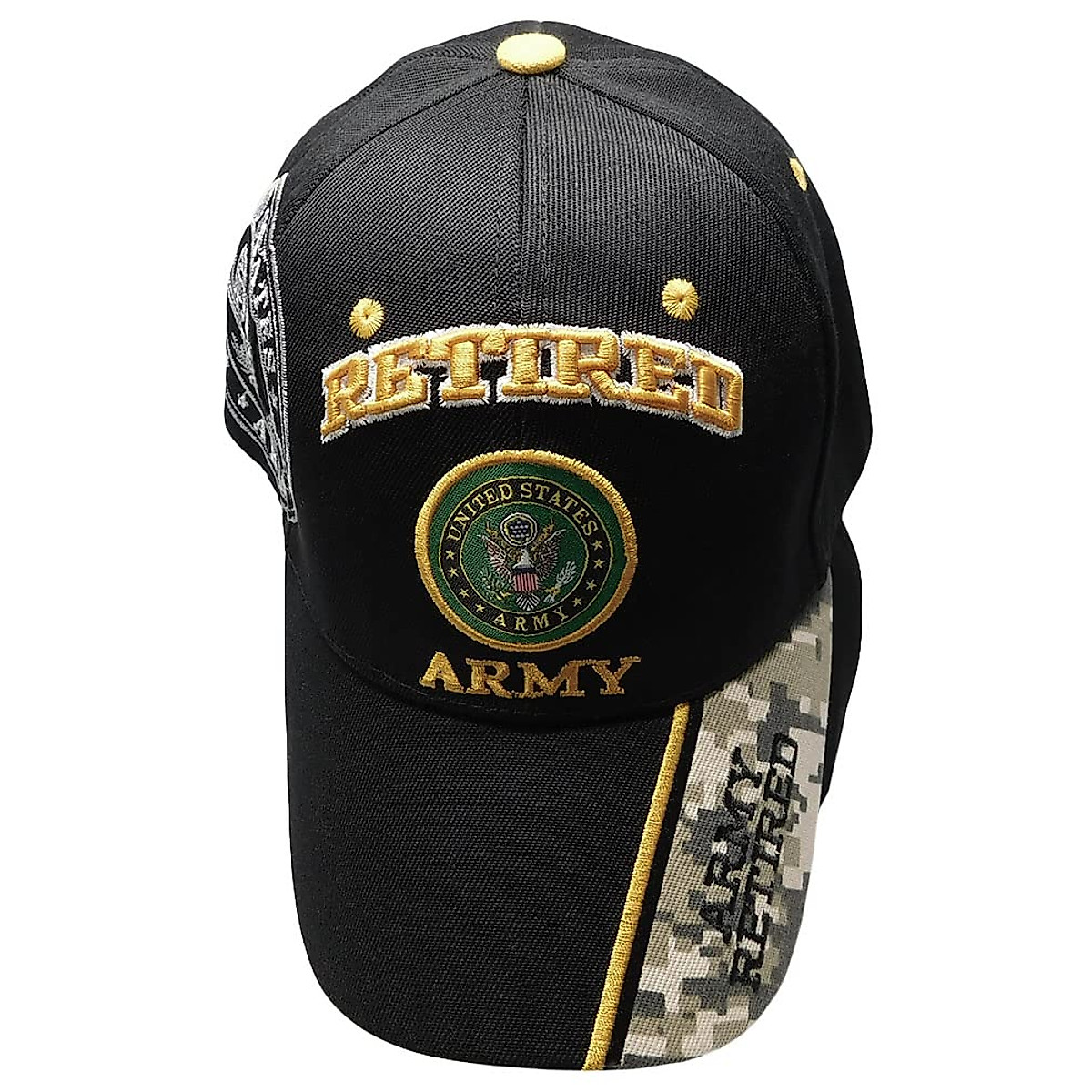 United States Army Retired Shadow Adjustable Cap - Black