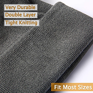 4 Pack Beanies Four Seasons Hats Knitted Cap for Men & Women & Teen (Black/Light Gray/Dark Gray/Dark Blue)