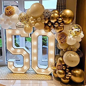 ADOINBY 18 Inch Metallic Gold Balloons - 35Pcs Large Thick Gold Balloons Big Round Chrome Gold Latex Balloons for Birthday Baby Shower Wedding Graduation Gold Themed Party Decorations