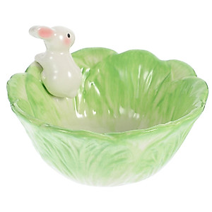 Ceramic Bunny Cabbage Bowl Fruit Salad Bowl Kids Easter Rabbit Food Snack Serving Bowl Tableware Easter Bunny Home Decoration